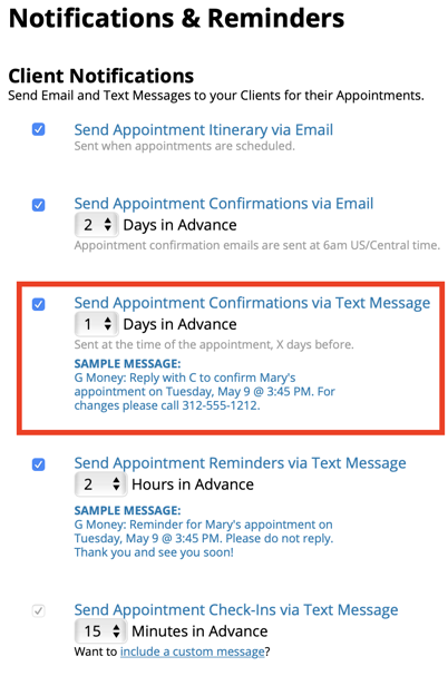 Appointment Confirmations and Reminders